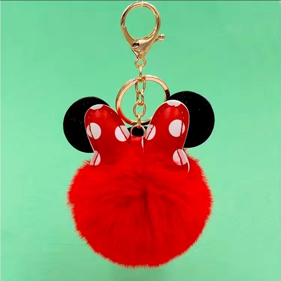 Accessories | Nwt Minnie Mouse Puff Purse Charm Keychain Redblack ...